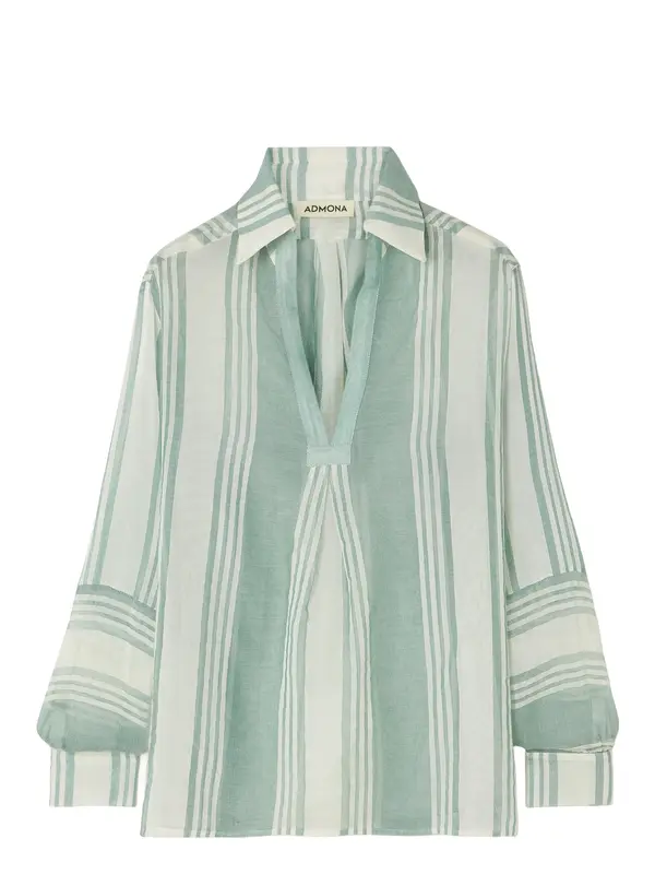 ADMONA Zaid Striped Gauze Shirt - Green
