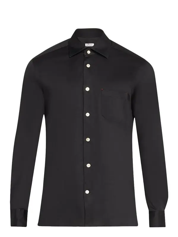 Kiton Nerano Cotton Sport Shirt - Blkpat