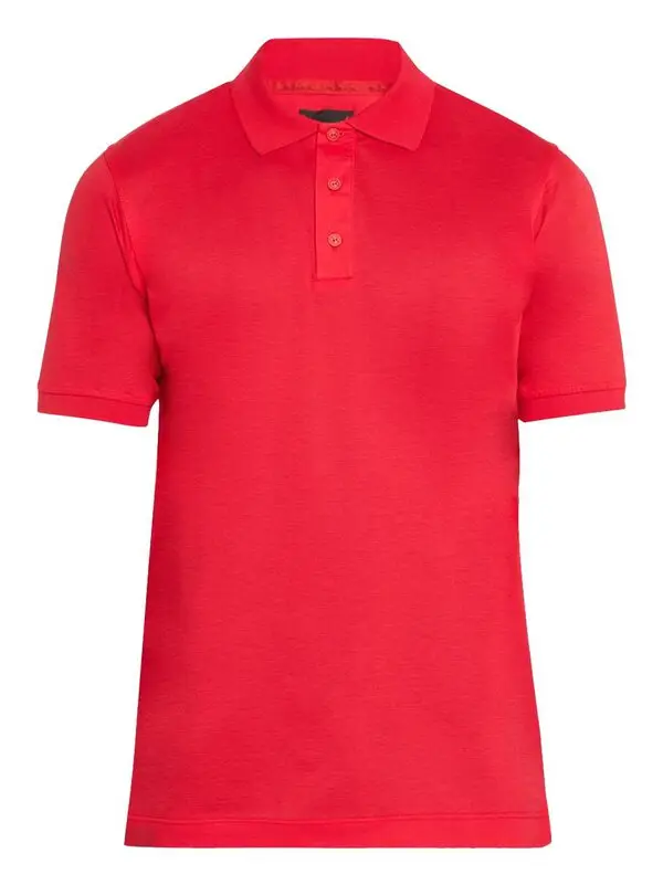 Kiton Cotton Pique Polo Shirt - Red