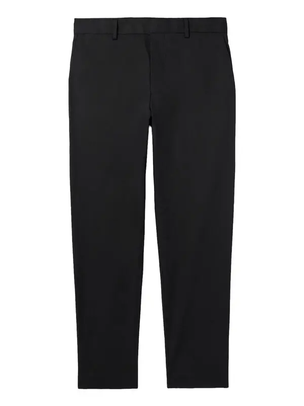 Paul Smith Tapered Organic Cotton-blend Twill Chinos - Black