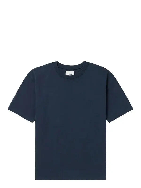 DRAKE'S Cotton-jersey T-shirt - Blue