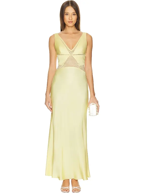 Bec & Bridge Juliette V Neck Maxi Dress - Butter Yellow