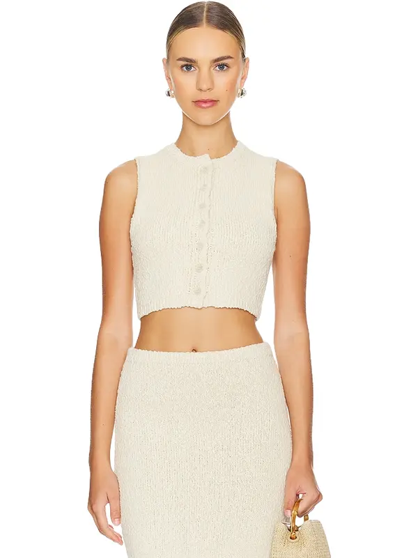 LOVERS AND FRIENDS Agnese Cropped Vest - Cream