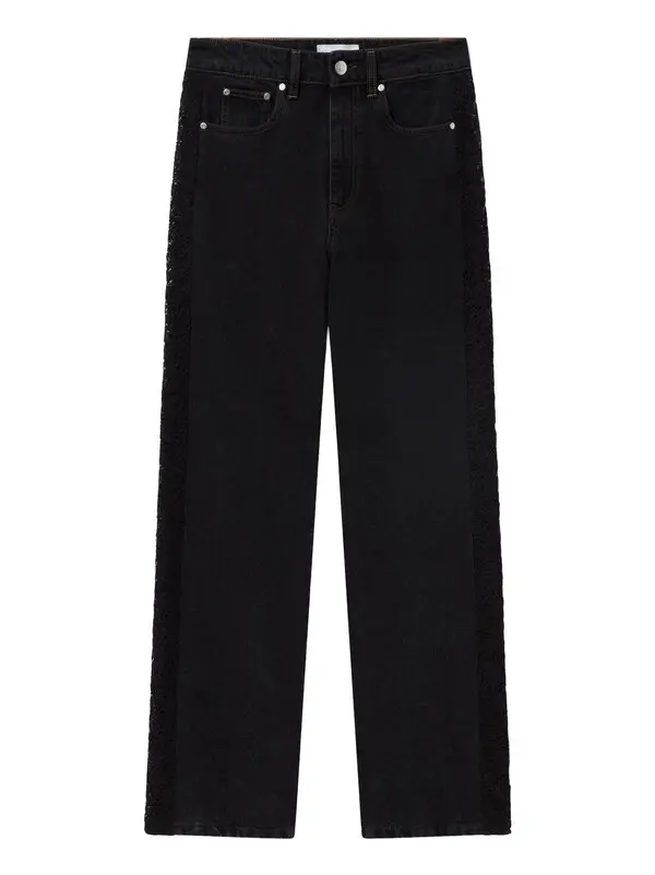 Stella McCartney Lace Insert High-rise Jeans - Black