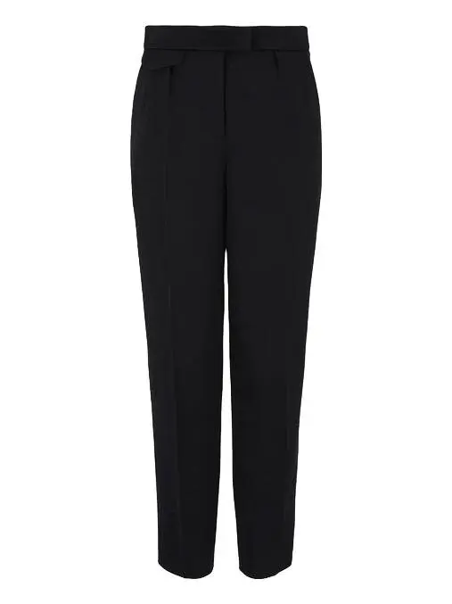 Giorgio Armani Straight Trousers In Virgin Wool - Black