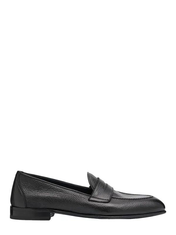 Brioni Appia Deerskin Penny Loafers - Black