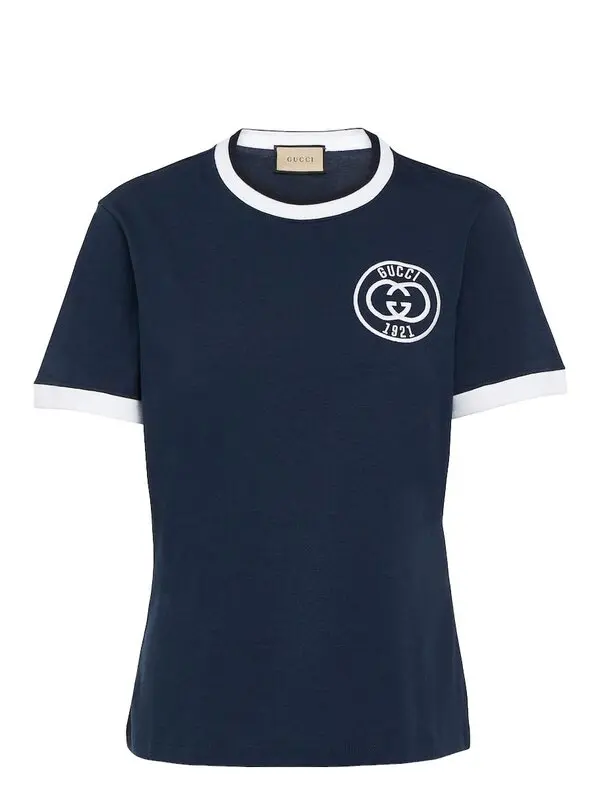 Gucci Interlocking G Cotton Jersey T-shirt - Blue