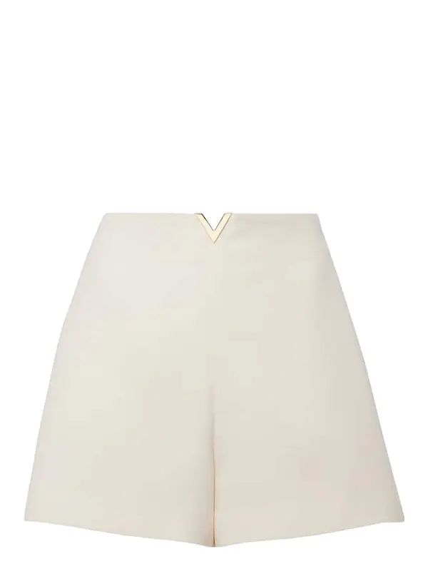 Valentino Garavani Vgold Crepe Couture High-rise Shorts - White