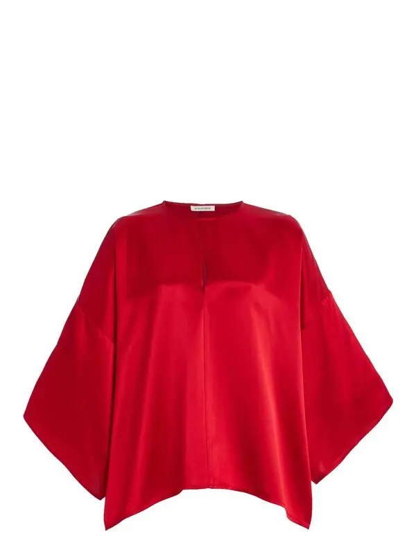 BY MALENE BIRGER Cicie Oversized Satin Top - Red
