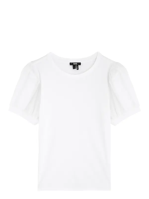 Paige Matcha Cotton T-shirt - White