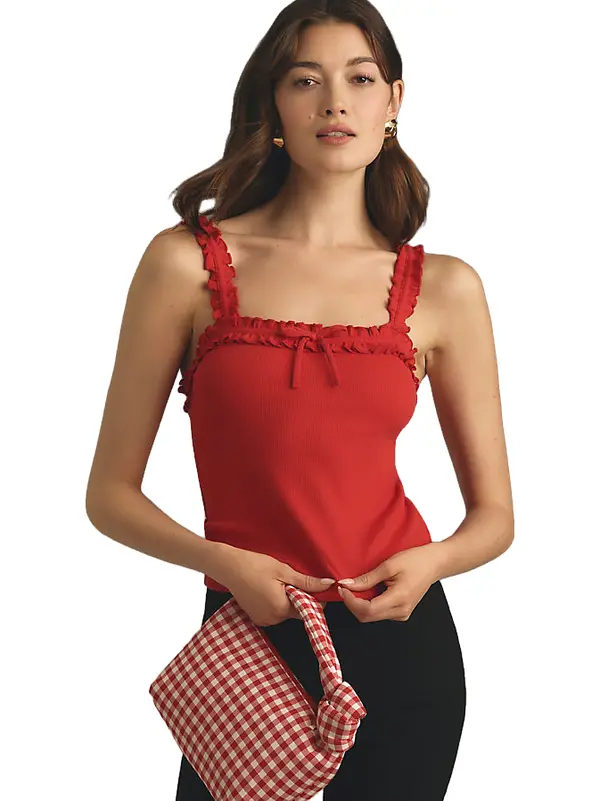 Maeve The Dorrie Ruffled Cami - Red