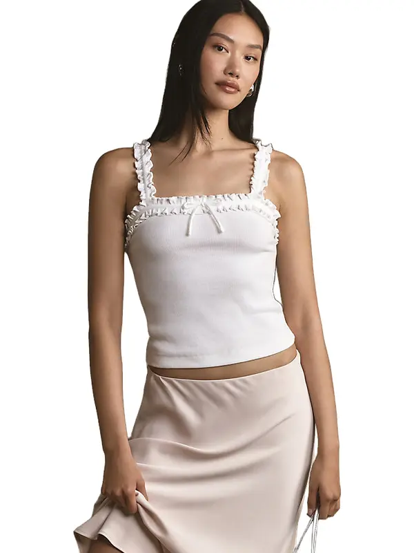 Maeve The Dorrie Ruffled Cami - White