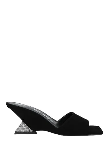 Attico Suede Slide Sandals - Black