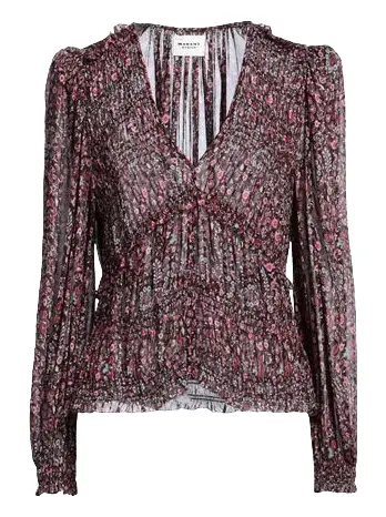 MARANT ETOILE Floral-print Top - Brown