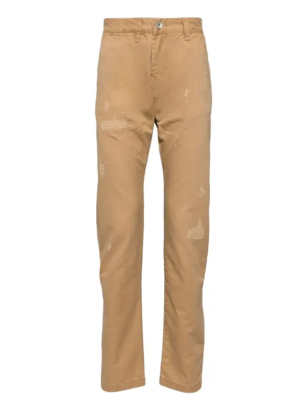 PRIVATE STOCK LABS Cotton Straight Trousers - Neutrals