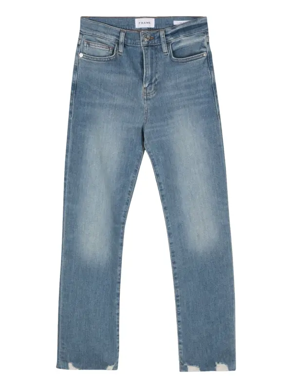 FRAME High-rise Straight-leg Jeans - Blue