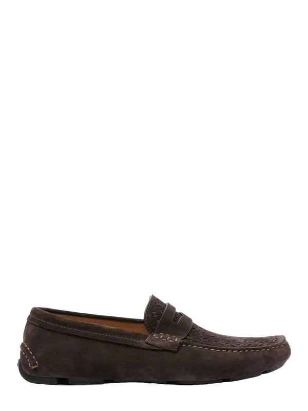 Giorgio Armani Suede Penny Loafers - Brown