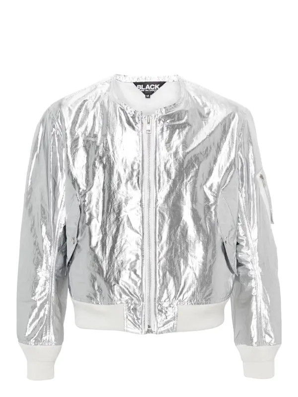 BLACK COMME DES GARÇONS Metallic-finish Bomber Jacket - Silver