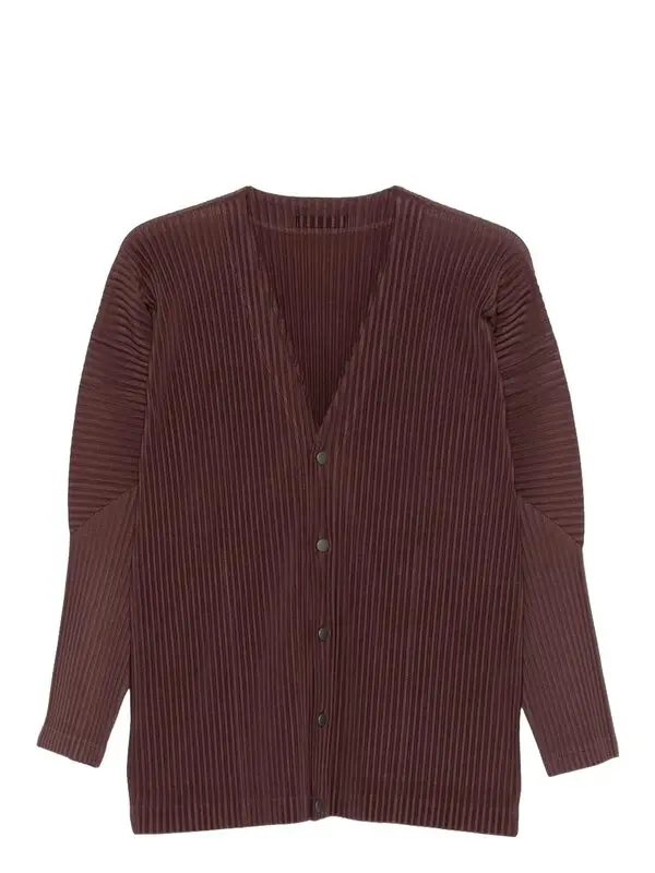Issey Miyake Textured Pleated Jacket - Edge Brown