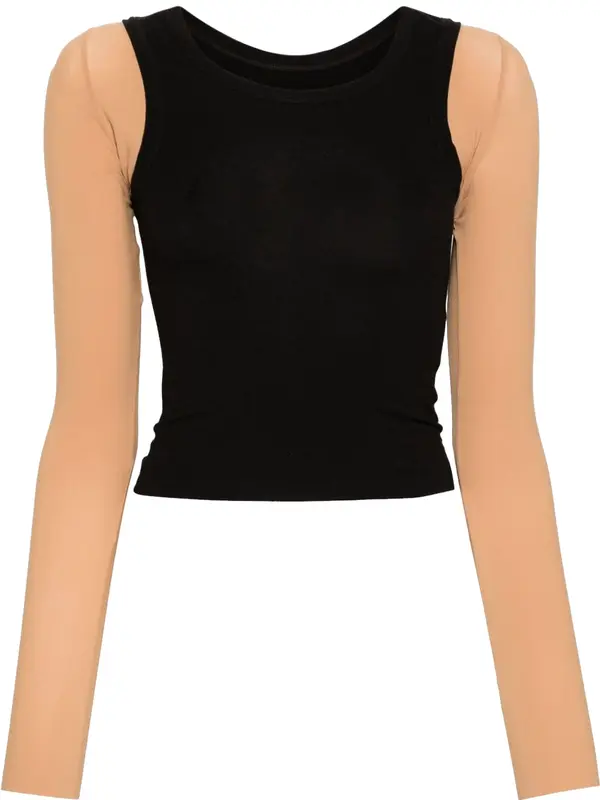 MAISON MARGIELA Numbers-motif Layered Top - Black