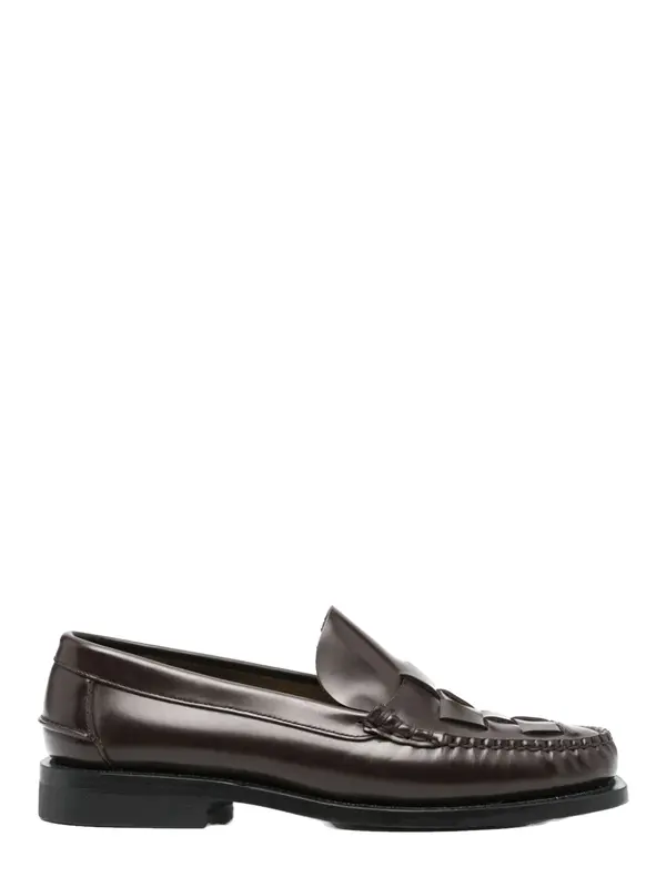 Hereu Nombela Interwoven Leather Loafers - Brown