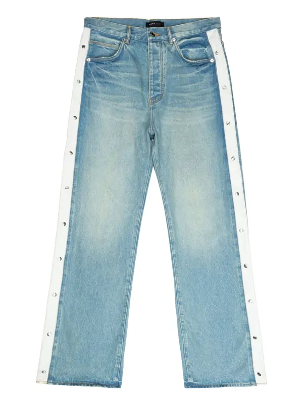 PURPLE BRAND Stud-embellished Straight-leg Jeans - Blue