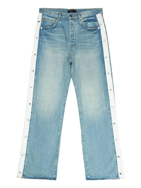 PURPLE BRAND Stud-embellished Straight-leg Jeans - Blue