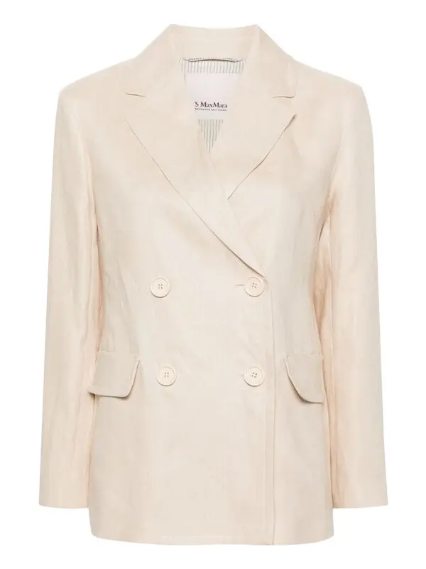 Max Mara Laura Double-breasted Linen Blazer - Neutrals