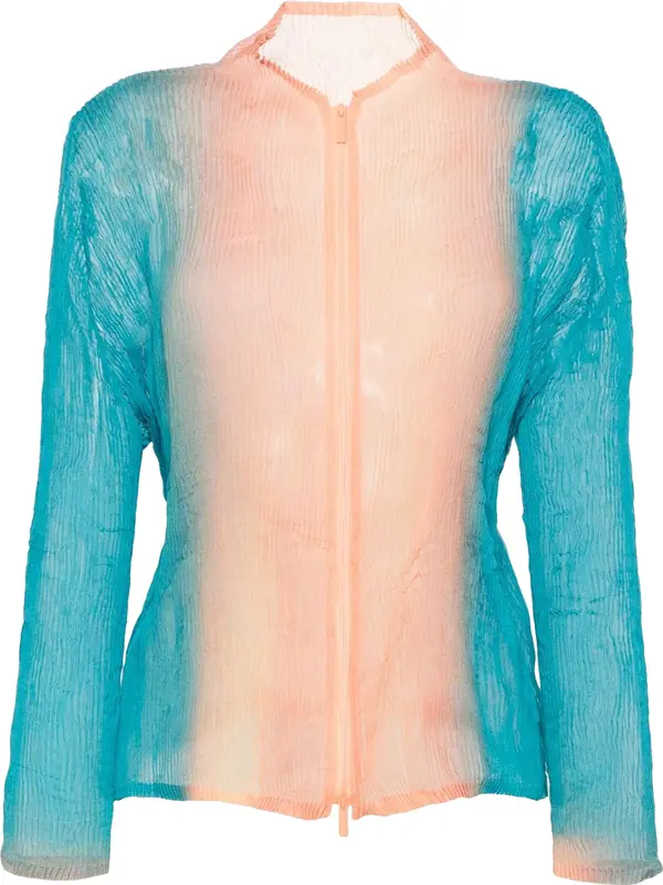Issey Miyake Plissé Gradient Blouse - Blue