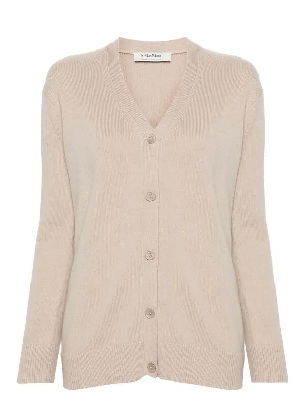 Max Mara Button-up Wool-blend Cardigan - Neutrals