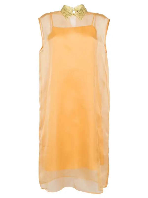 Fabiana Filippi Silk-organza Midi Dress - Orange