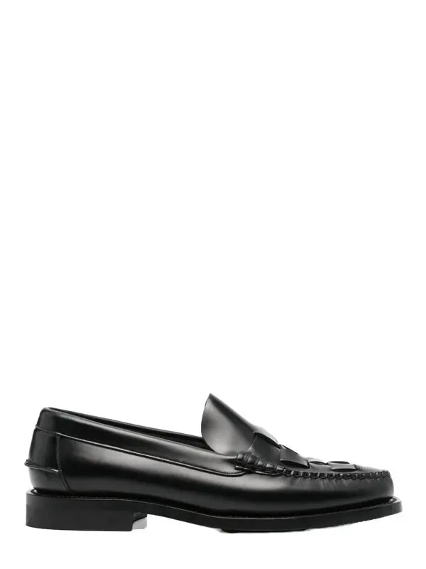 Hereu Nombela Interwoven Leather Loafers - Black