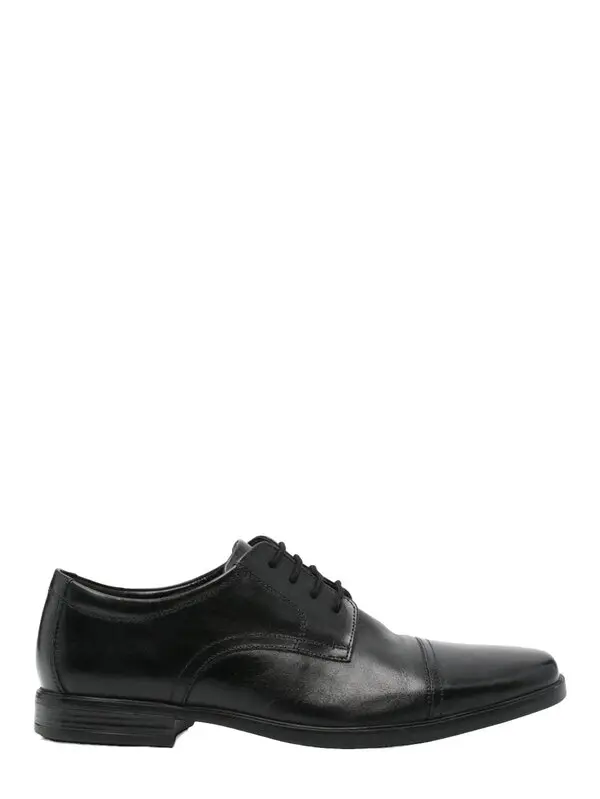 Clarks Howard Cap Leather Shoes - Black