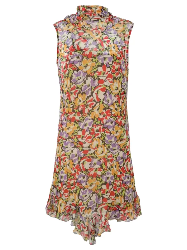 Stella McCartney Floral-print Ruffled Minidress - Pink