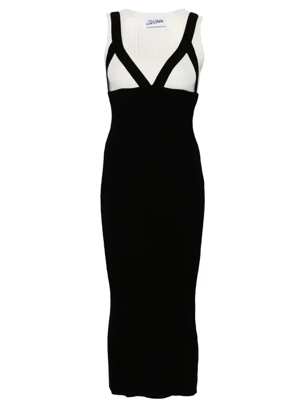 Jean Paul Gaultier Madone Ribbed-knit Maxi Dress - Black