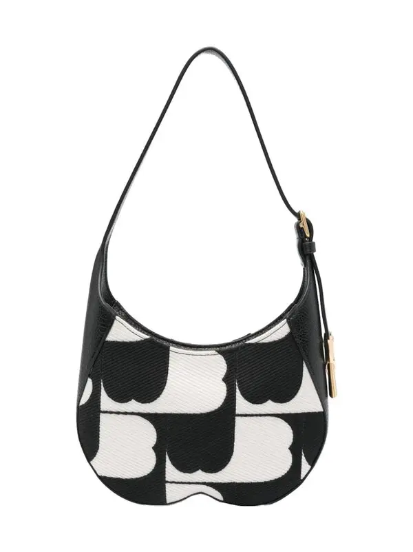 Burberry Monogram Pattern Shoulder Bag - Black
