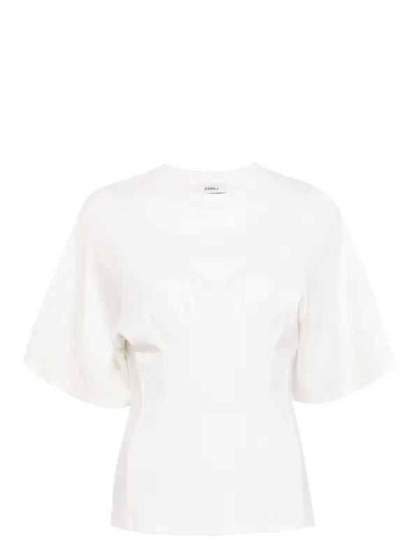 Goen.j Ruched-detailing T-shirt - White