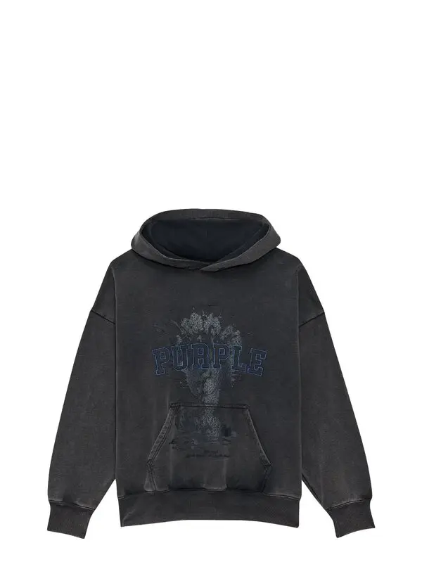 PURPLE BRAND Sky High Cotton Hoodie - Black