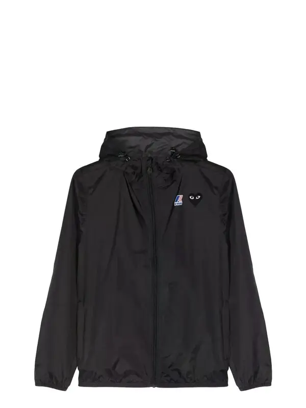 Play Comme Des Garcon K-way Zipped Hooded Jacket - Black