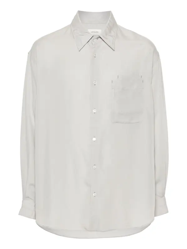 LEMAIRE Double-pocket Lyocell Shirt - Grey