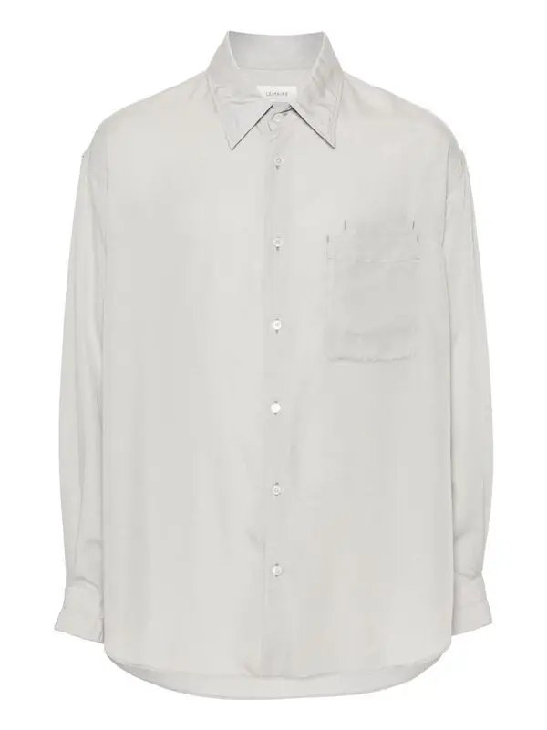 LEMAIRE Double-pocket Lyocell Shirt - Grey