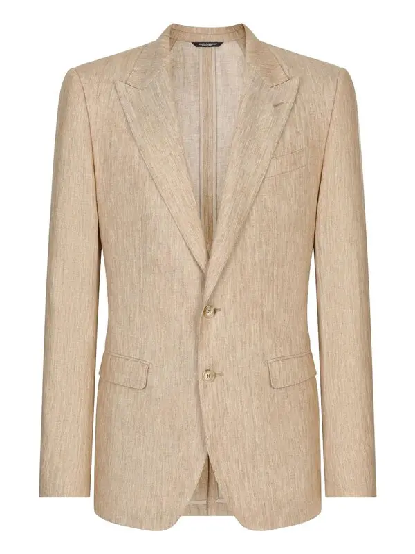 Dolce & Gabbana Single-breasted Linen Blazer - Neutrals