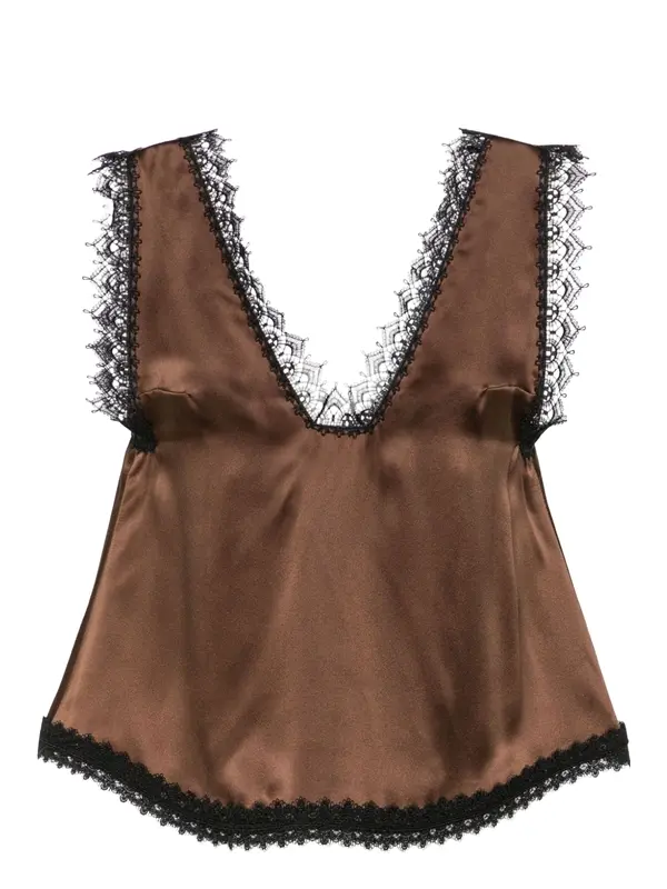 Viktor & Rolf Lace-trim Camisole - Brown
