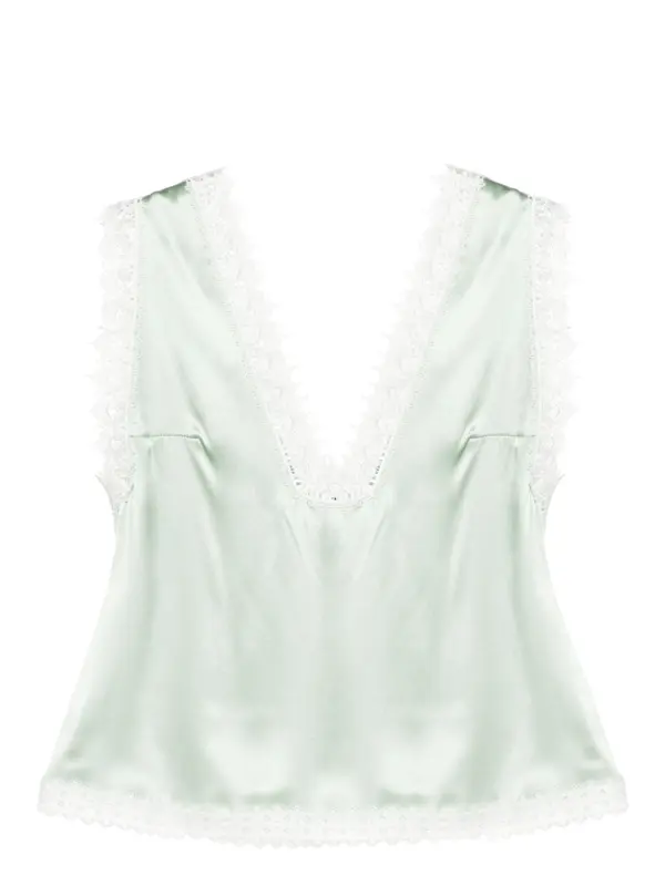 Viktor & Rolf Lace-trim Silk Camisole - Green