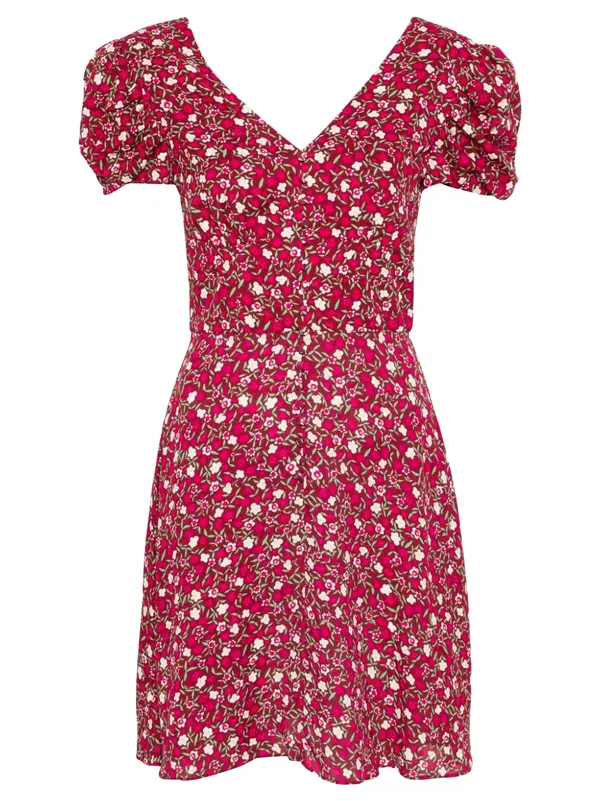 Saloni Margot Floral Mini Dress - Red