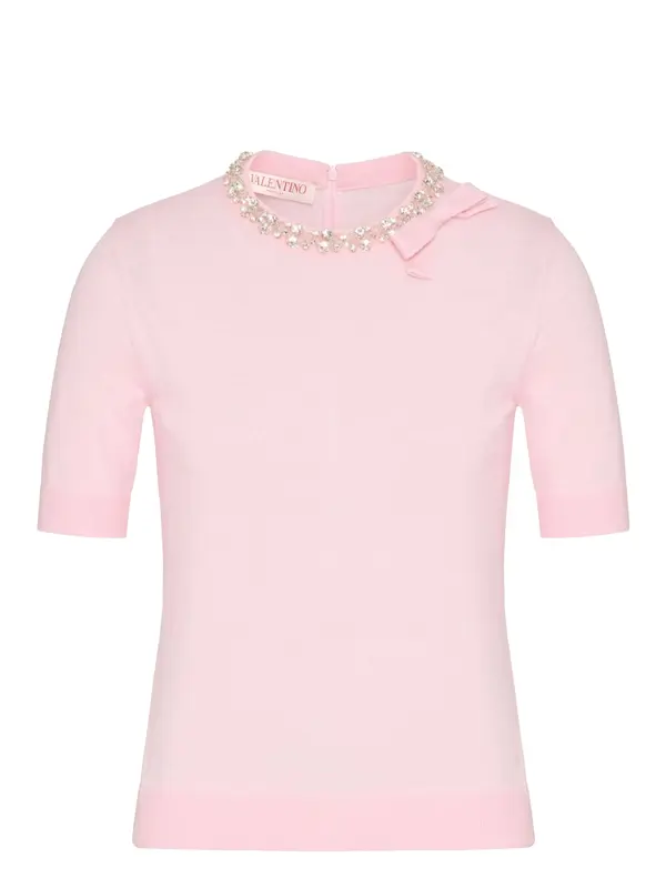 Valentino Garavani Embroidered Wool Sweater - Pink