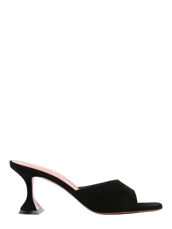 Amina Muaddi Lupita 70mm Suede Mules - Black