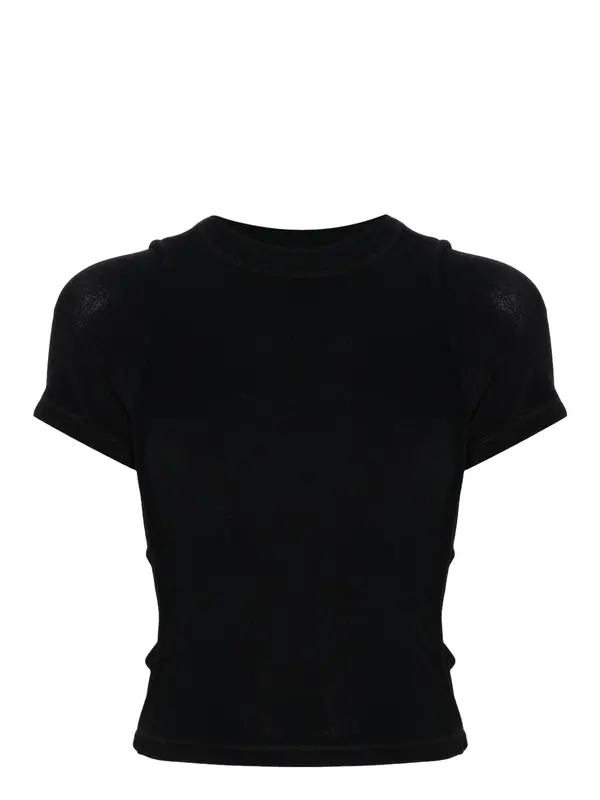 Ottolinger Logo-print Textured T-shirt - Black
