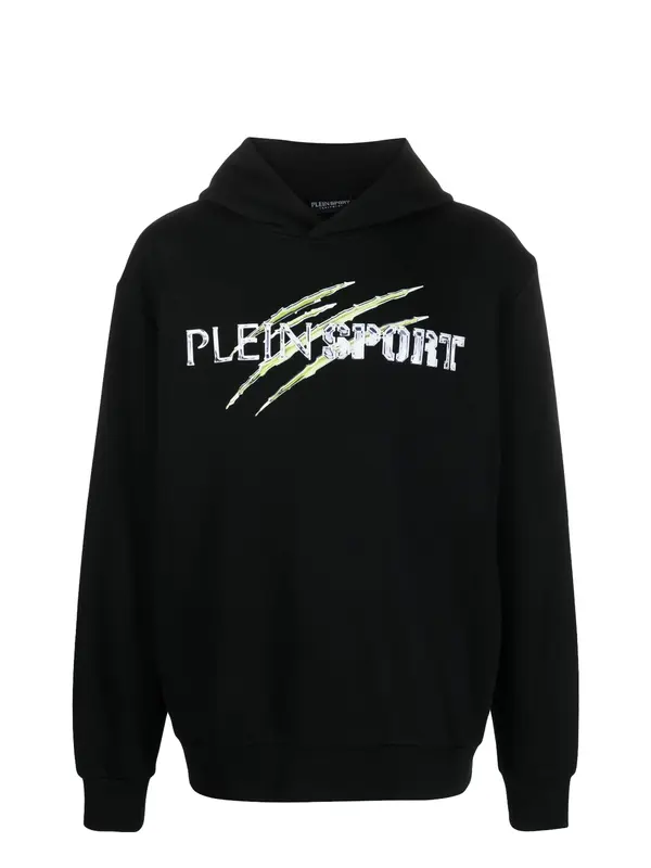 PLEIN SPORT Chrome Scratch Edition Hoodie - Black