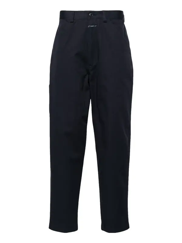 Closed Tapered-leg Twill Trousers - Blue